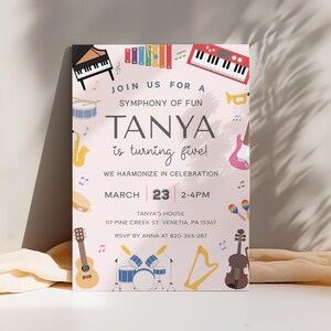 Editable Music Birthday Invitation Template Music Party Sing Invite ...
