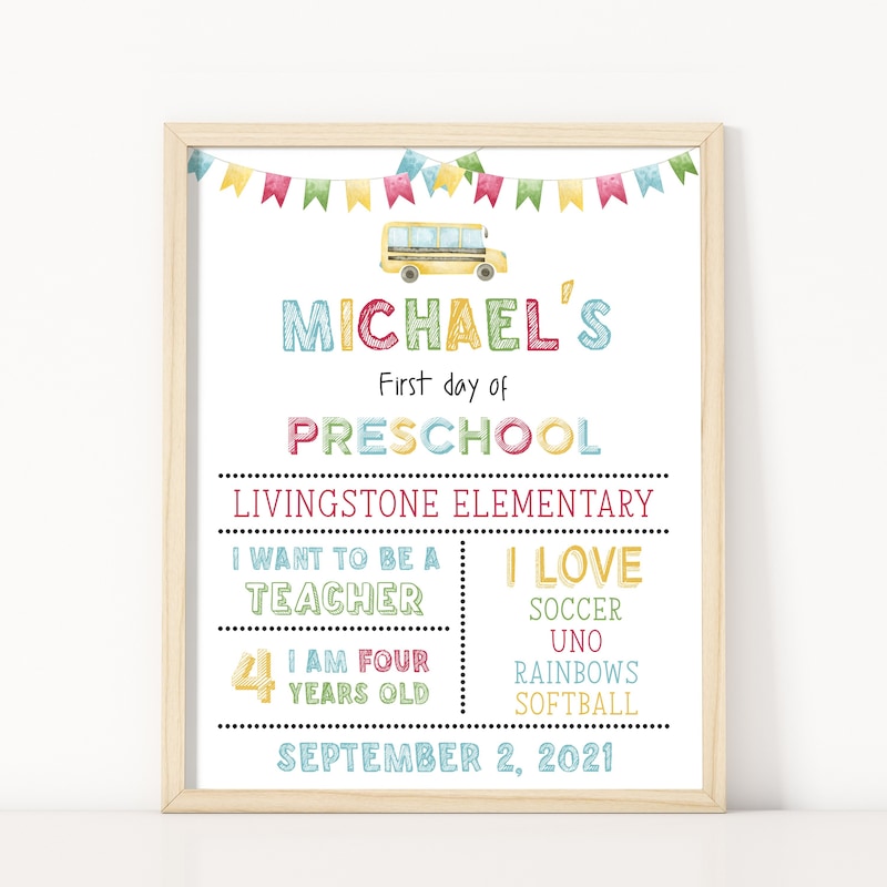 Preschool Sign - Etsy