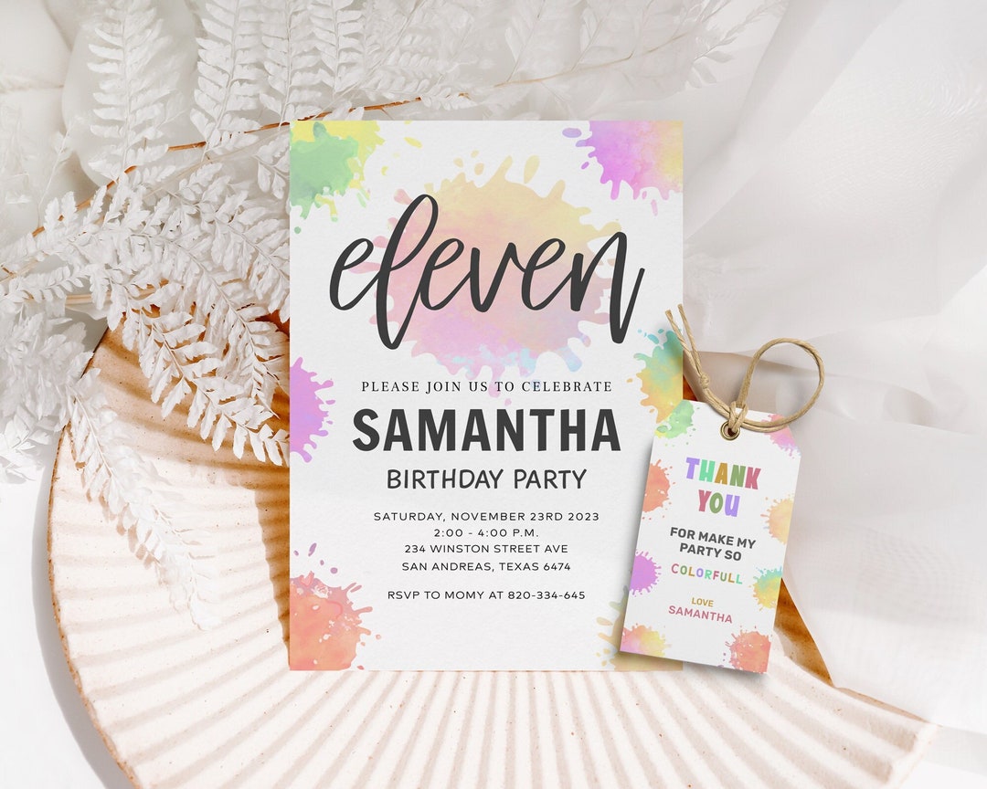 Painting Splatter Birthday Invitation Paint Art Invitation - Etsy