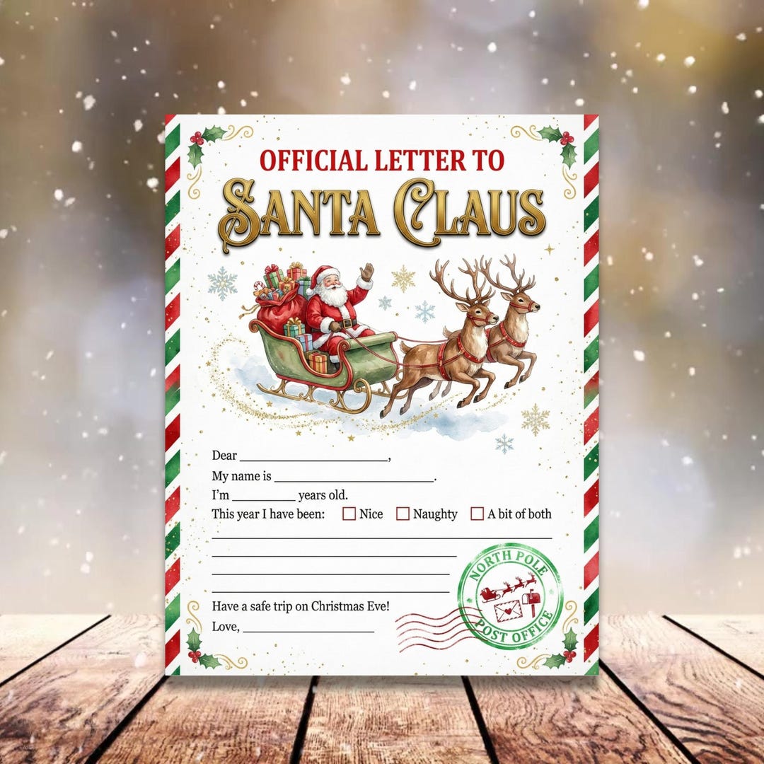 Letter to Santa, Santa Wish List Letters, Printable Christmas Letter ...