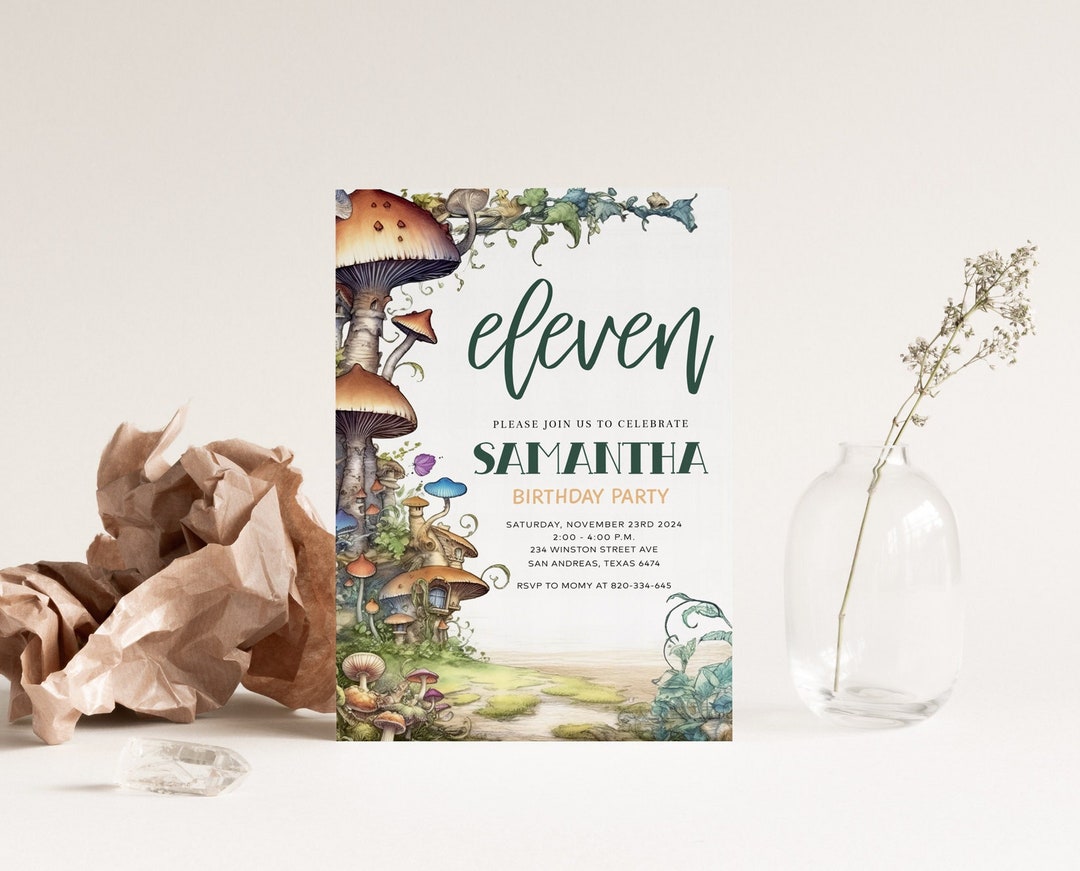 Editable Enchanted Forest Birthday Invitation Template Fairy Garden ...