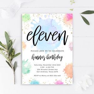 Painting Splash Birthday Invitation Painting Invitation Party - Etsy