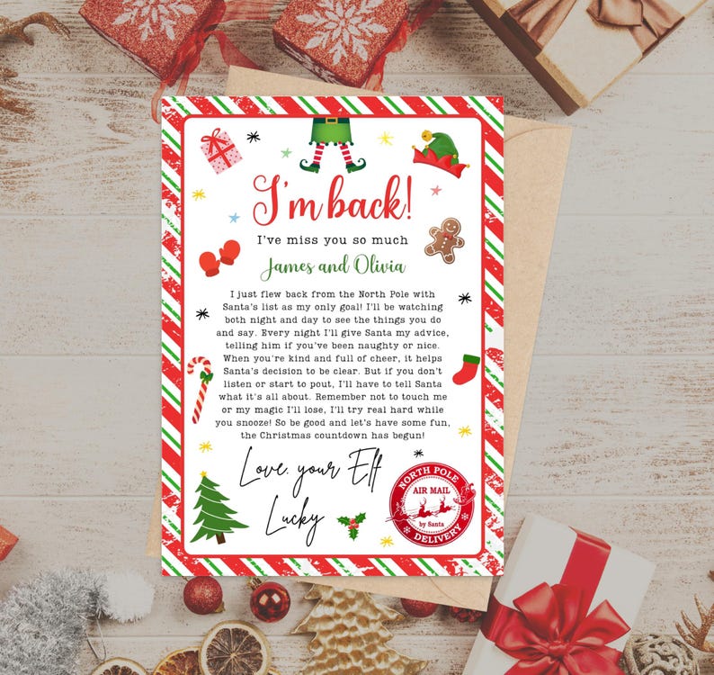 Editable Elf Goodbye Letter Elf Arrival Letter Elf Visiting Letter ...
