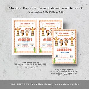 Editable Native Birthday Invitation Template, Ethnic Invitation ...