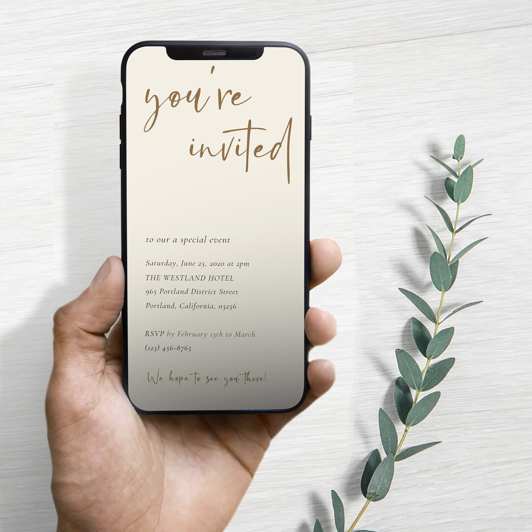 Minimalist Phone Invitation Mail Invite Clean Invitation - Etsy