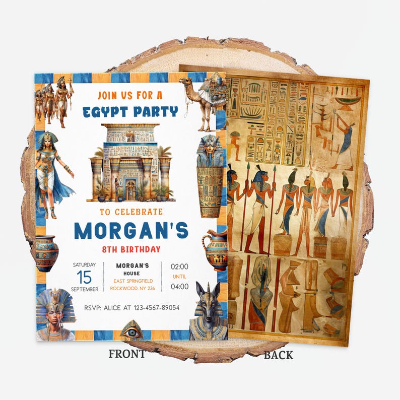 Editable Ancient Egypt Birthday Invitation: Pyramid Party Invite ...