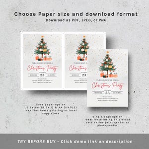 Editable Christmas Party Invitation, Holiday Celebration (digital ...
