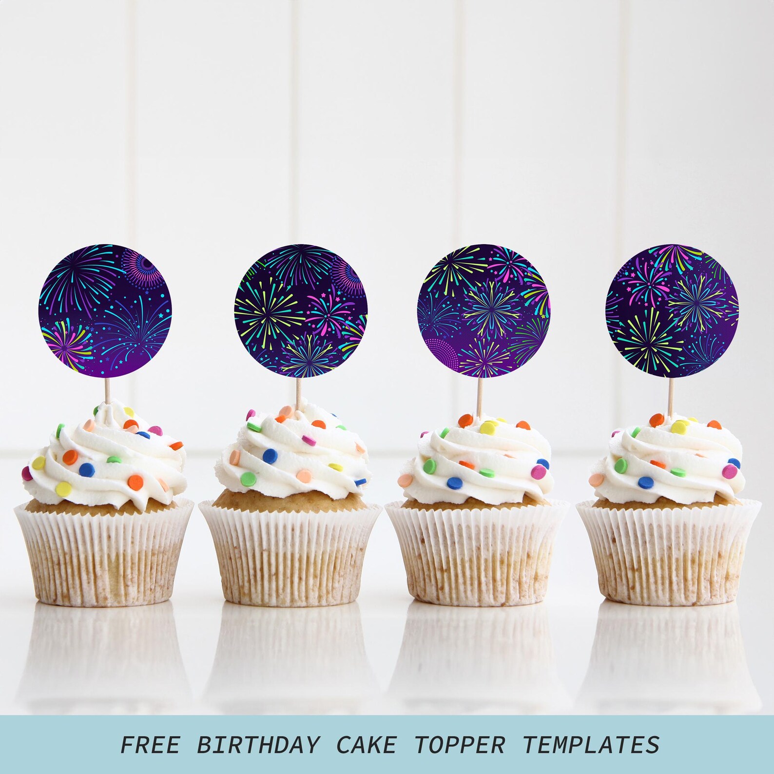 Firework Birthday Invitation Template: Neon Summer Party (digital ...