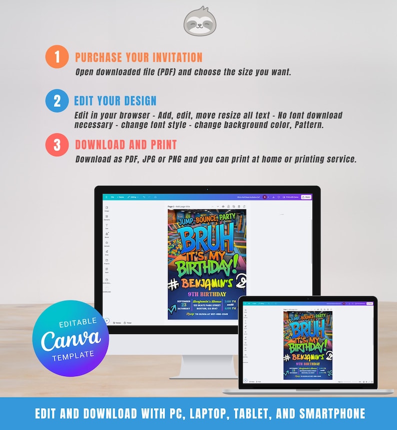Editable Trampoline Party Invitation Template | Teen Jump Park ...