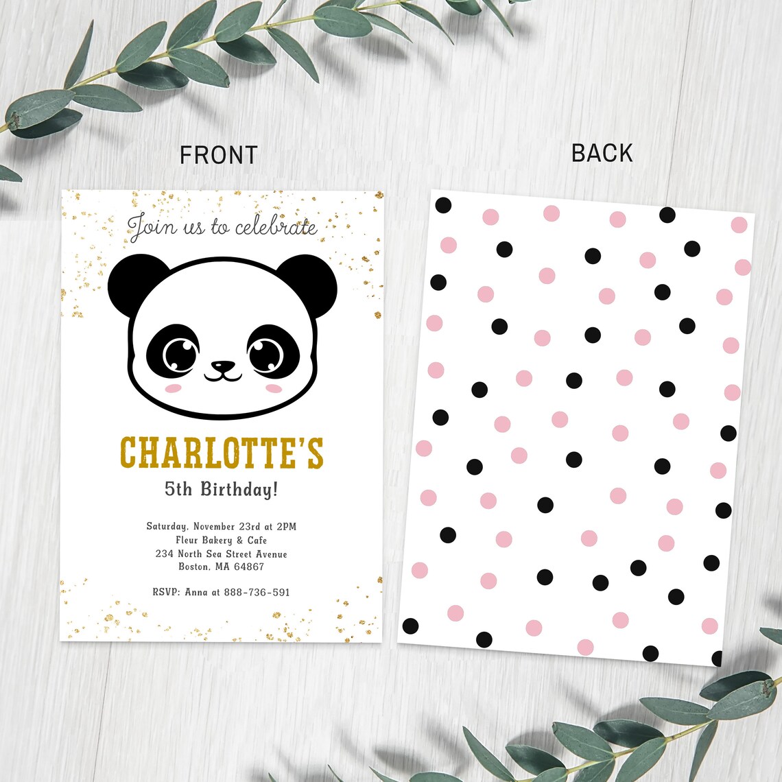 Panda Birthday Invitation Panda Theme Party Panda Birthday | Etsy