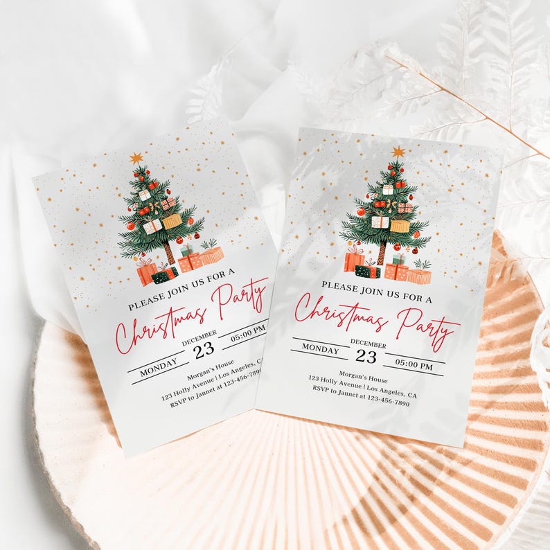 Editable Christmas Party Invitation, Holiday Celebration (digital ...