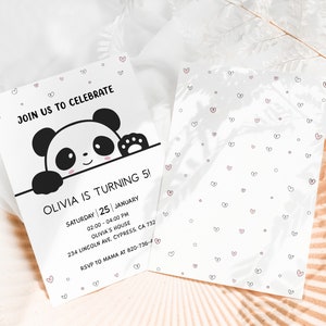 Panda Birthday Invitation Cute Panda Themed Party Panda Birthday Invite ...