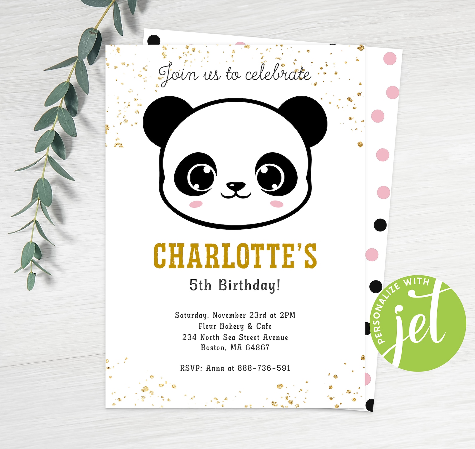 Panda Birthday Invitation Panda Theme Party Panda Birthday | Etsy