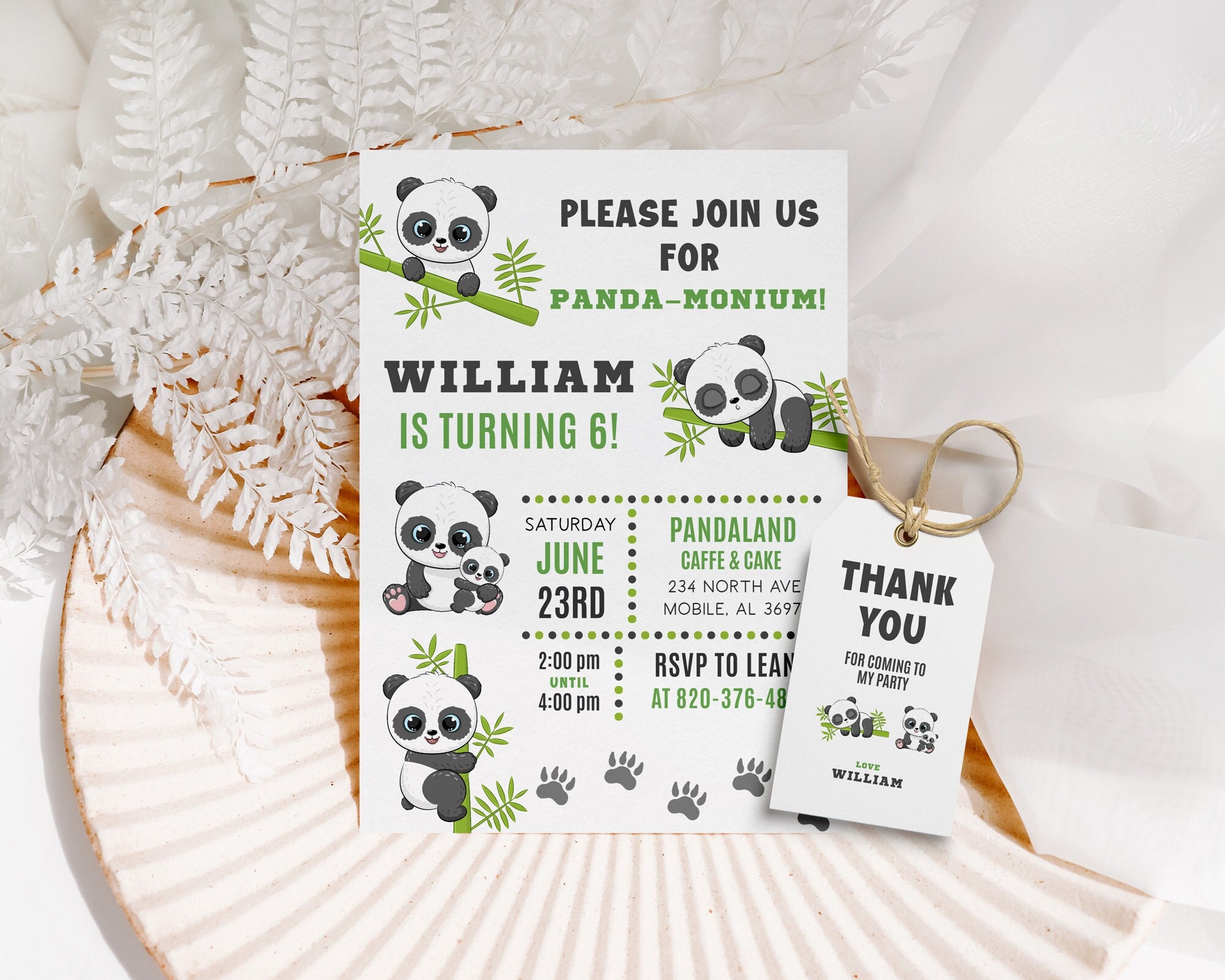 Panda Birthday Invitation Panda Birthday Party Panda Birthday - Etsy
