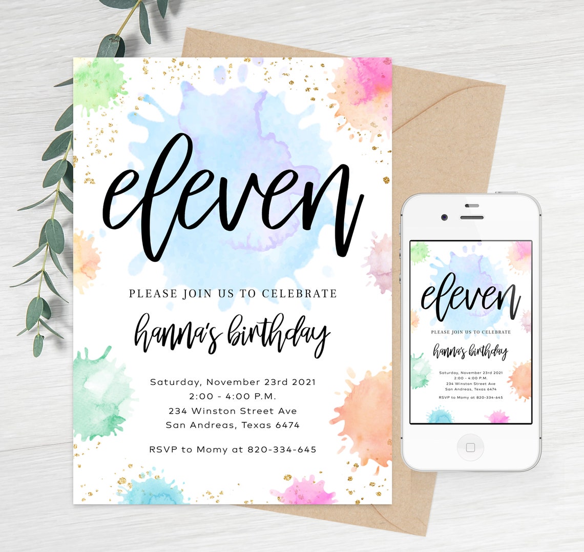 Painting Splash Birthday Invitation Painting Invitation Party - Etsy