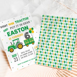 Editable Tractor Birthday Invitation Tractor Party Invite Farm - Etsy