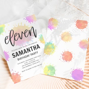 Painting Splatter Birthday Invitation Paint Art Invitation - Etsy