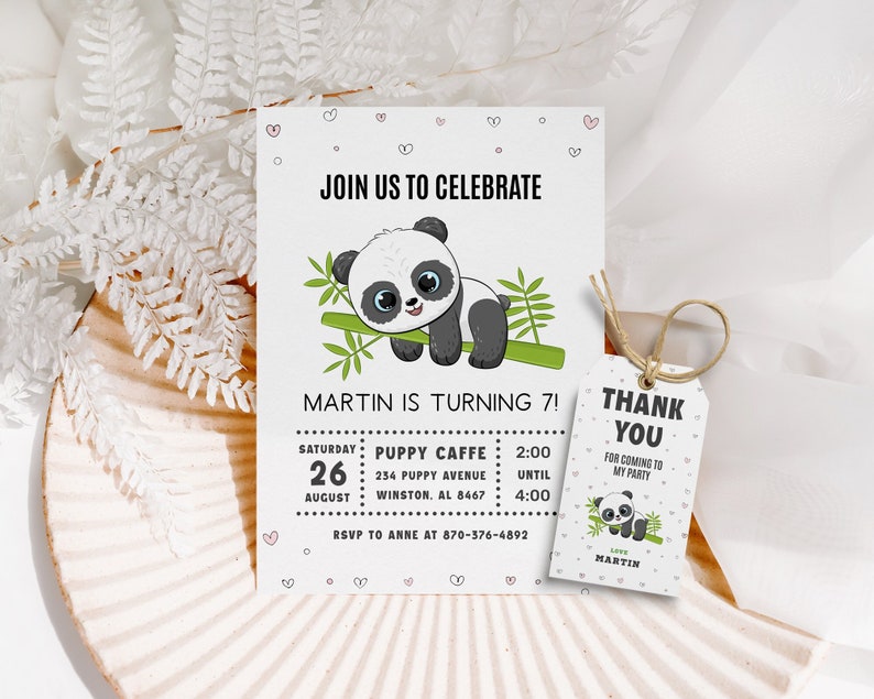 Panda Birthday Invitation Panda Birthday Party Panda Birthday - Etsy