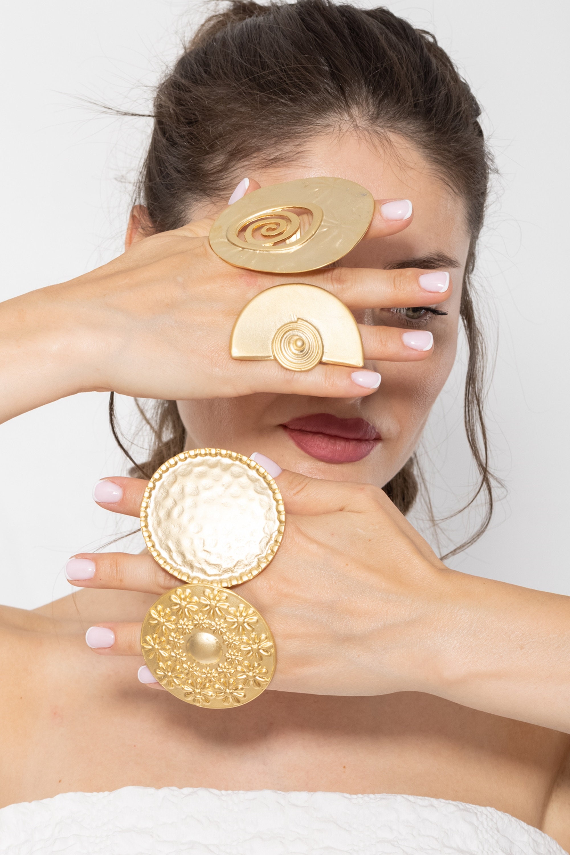 Big Rings for Women Adjustable Large Rings Gold Statement - Etsy