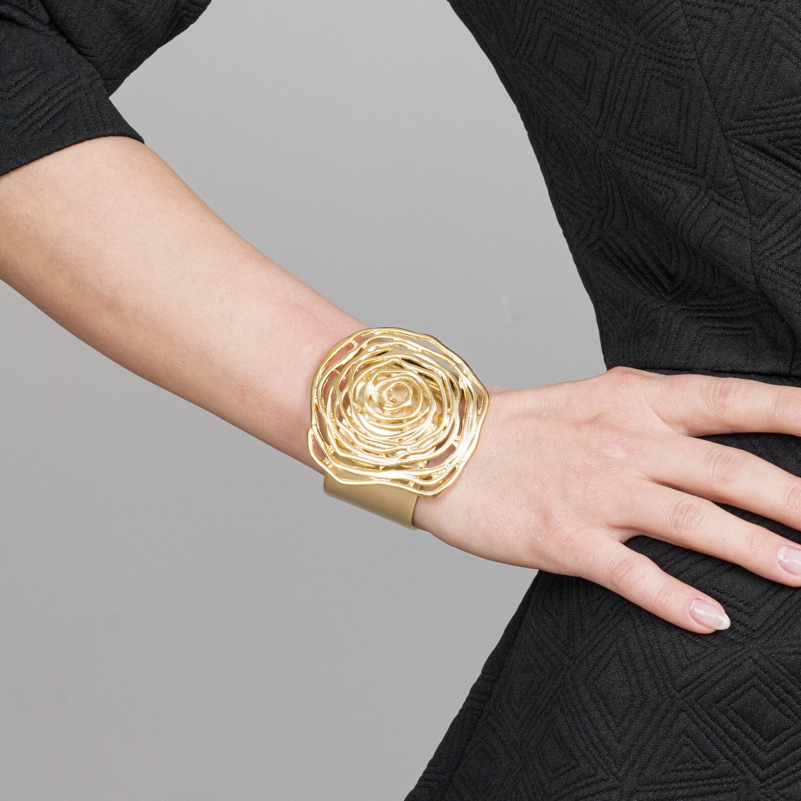 Gold Wire Cuff Bracelet & Ring Set Adjustable Statement Ring - Etsy