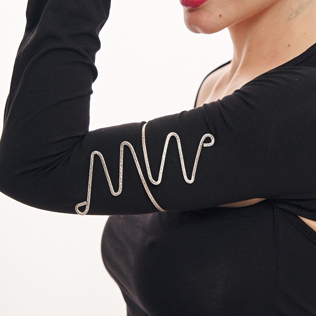 Silver Serpent Arm Cuff Bracelet | Bohemian Snake Zigzag Armlet ...