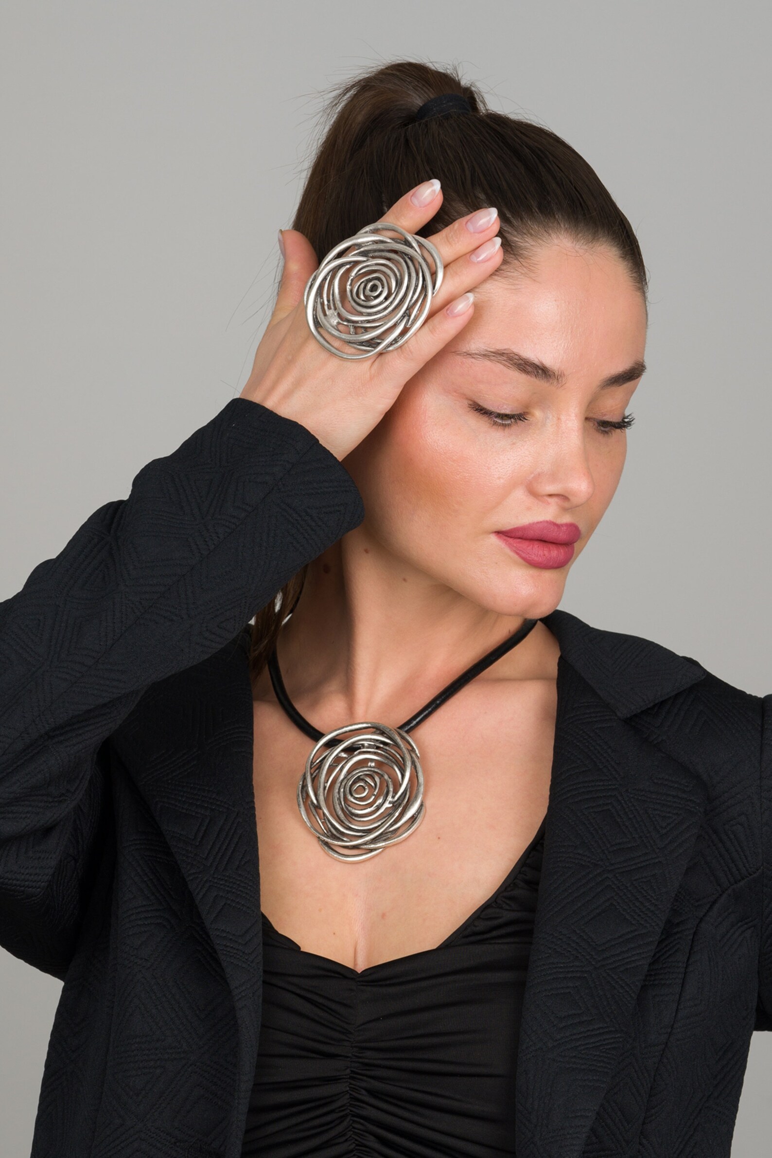 Boho Jewelry Set Statement Necklace & Ring Set Chunky Bib - Etsy