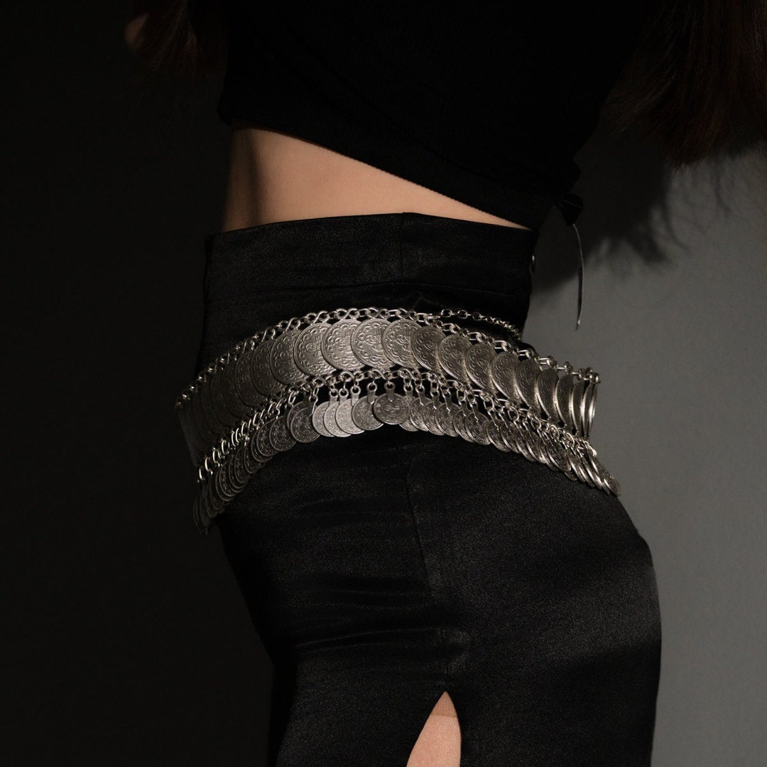 Exquisite Adjustable Silver Tribal Belly Dance Belt - Boho Chic Gypsy ...