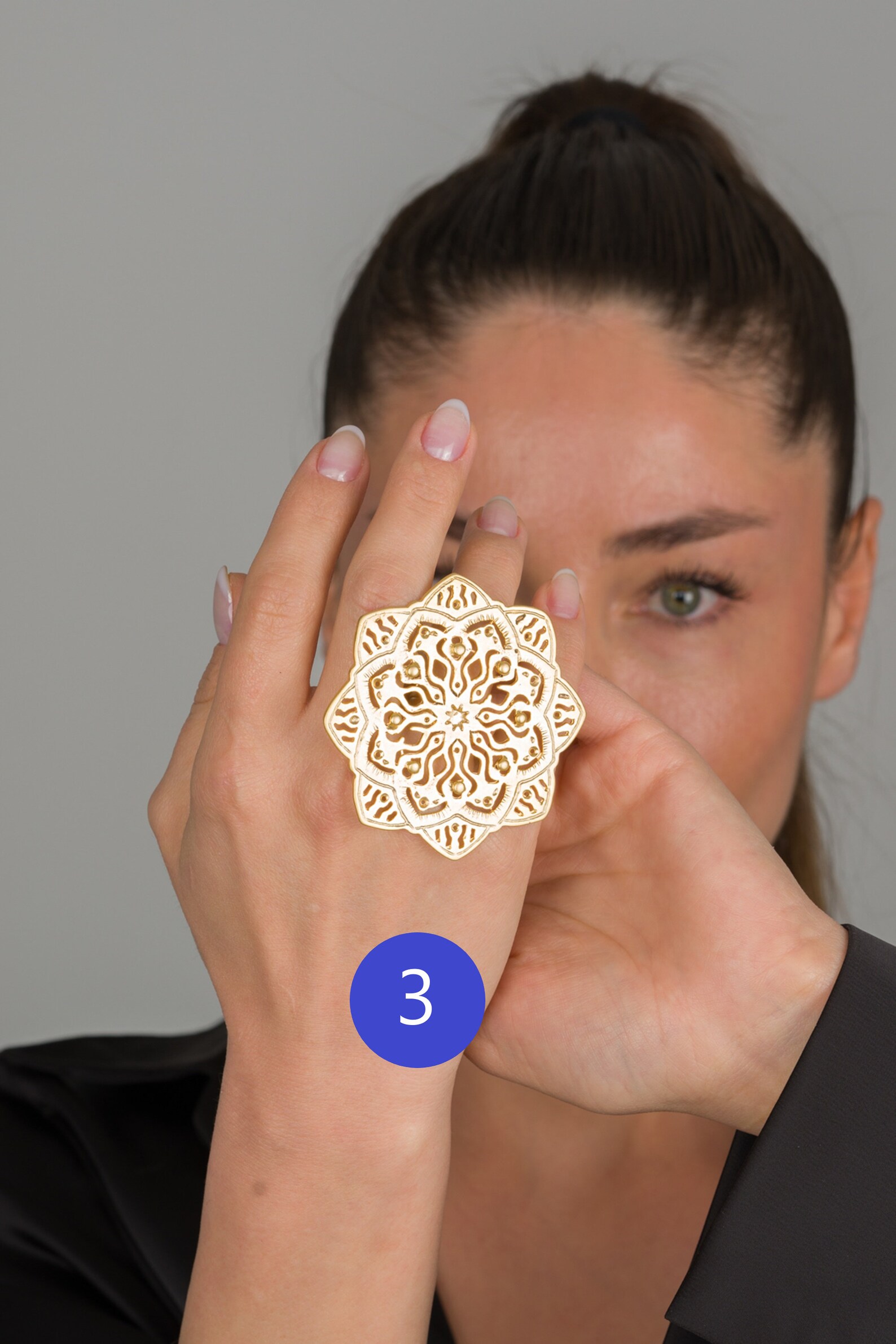 Adjustable Large Rings Gold Statement Rings Boho Style Big - Etsy