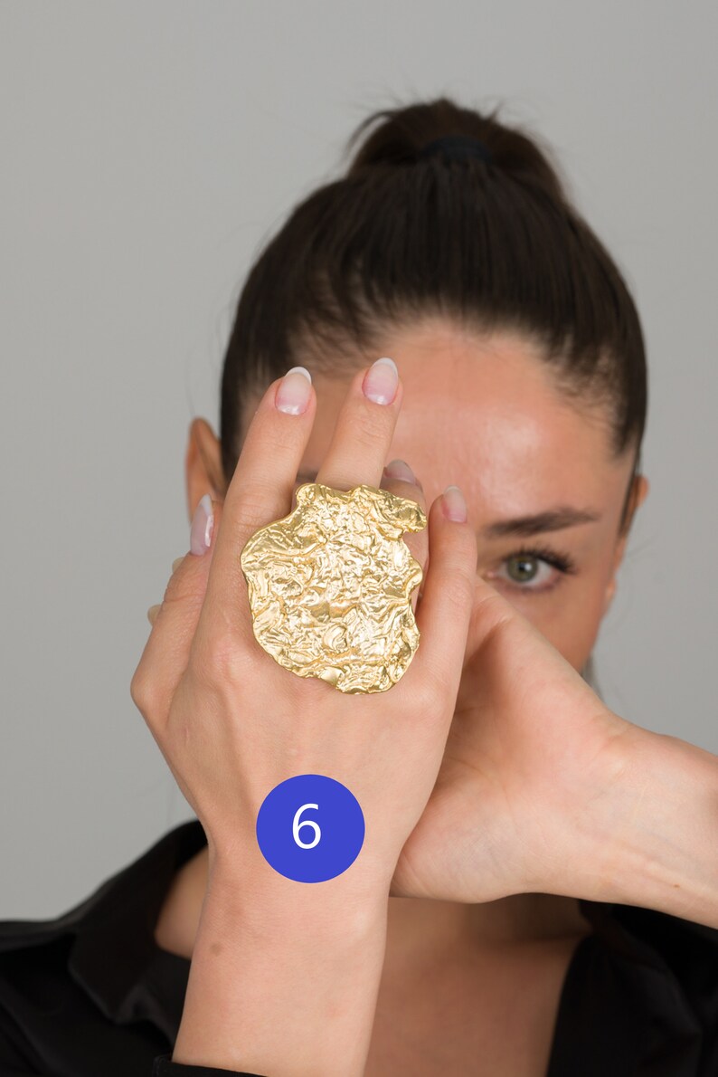 Adjustable Large Rings Gold Statement Rings Boho Style Big - Etsy