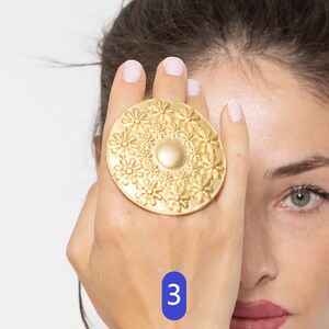 Big Rings for Women, Adjustable Large Rings, Gold Statement Rings ...