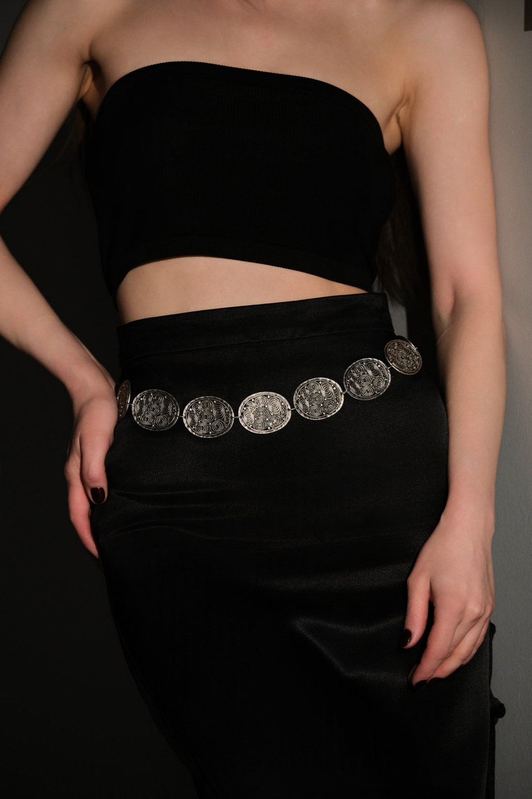 Handmade Bohemian Belt With Vintage Coin Detail, Ethnic Silver Disc ...