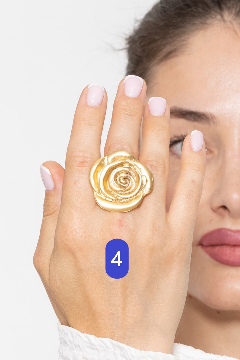 Gold Chunky Rings Adjustable Rings Statement Ring Big Boho - Etsy