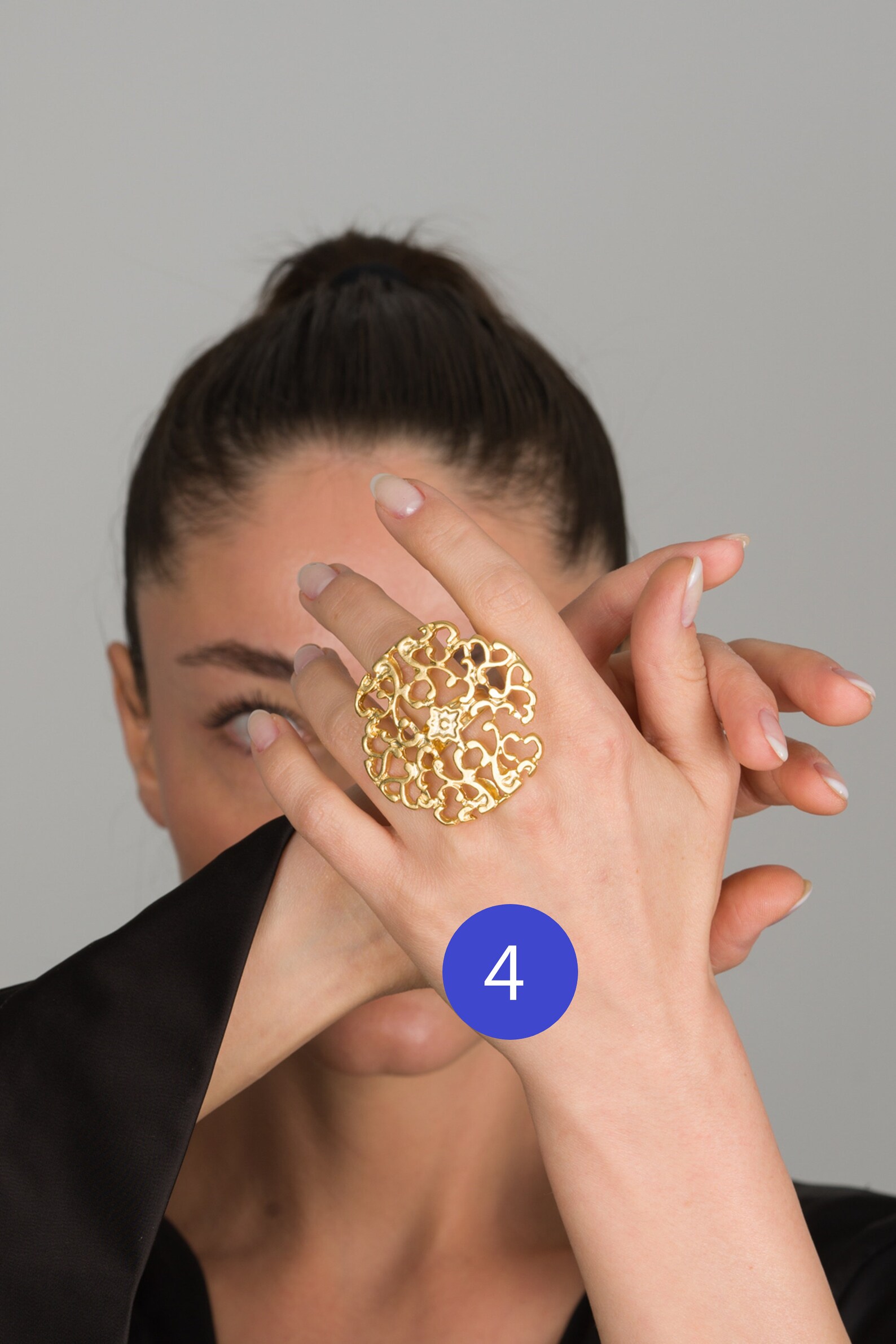 Adjustable Large Rings Gold Statement Rings Boho Style Big - Etsy