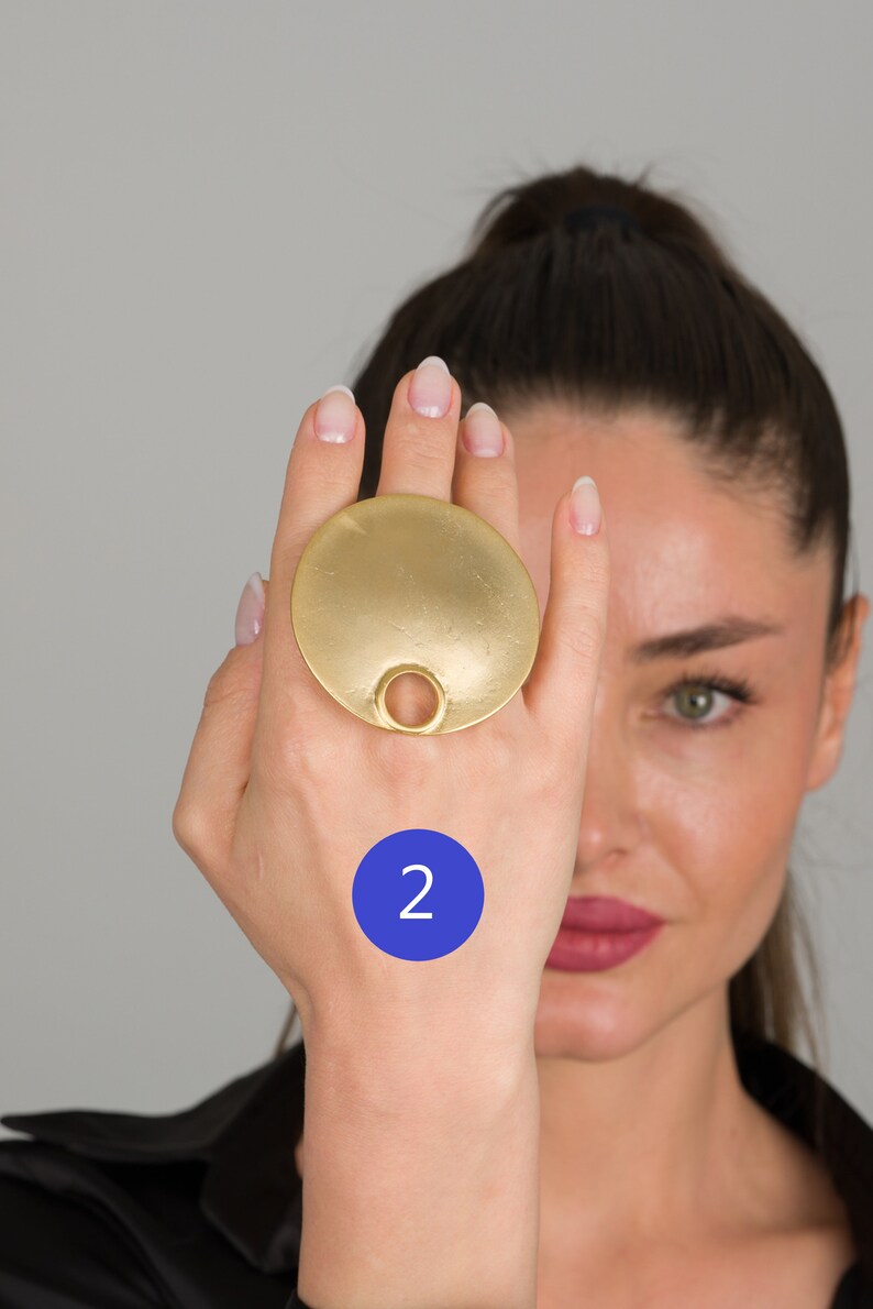 Adjustable Large Rings Gold Statement Rings Boho Style Big - Etsy