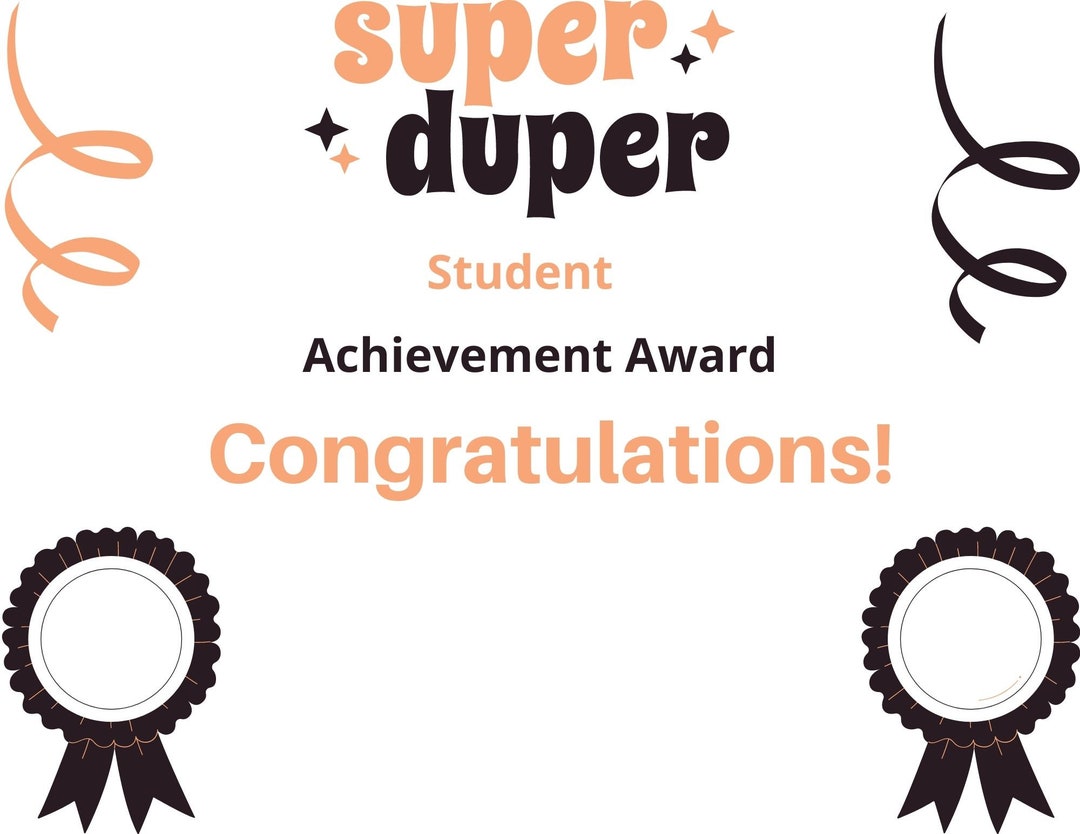 Printable Digital School Super Student Award Achievement Award ...