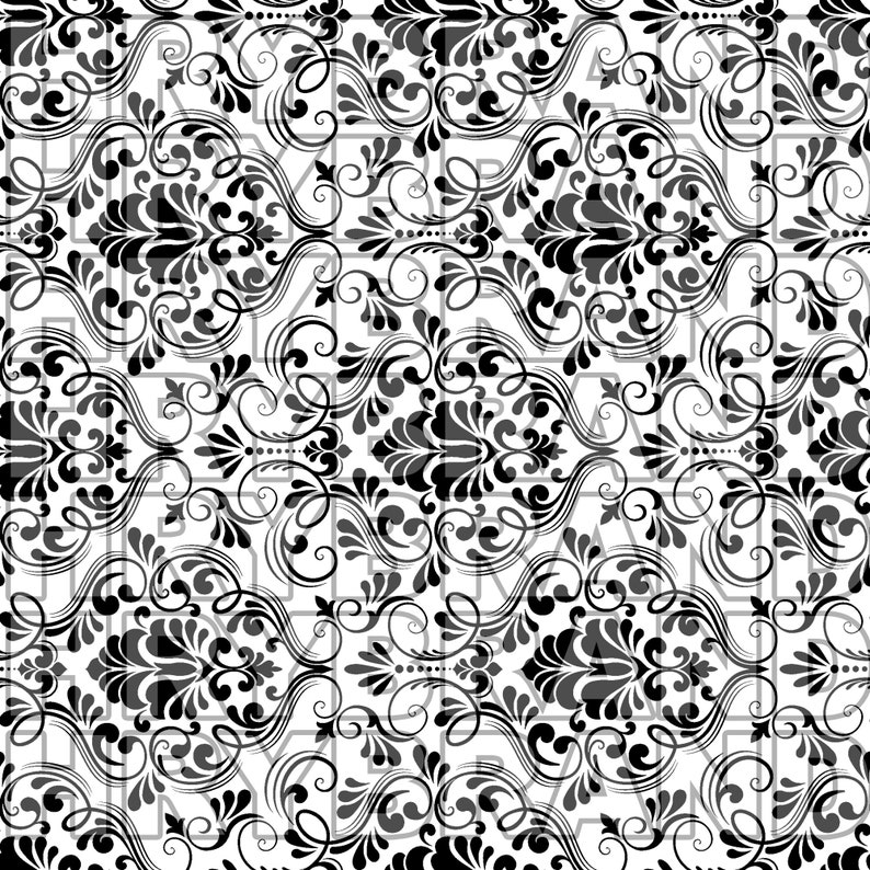 Seamless Damask PNG Pattern Design Artwork Prints Set of 5 - Etsy