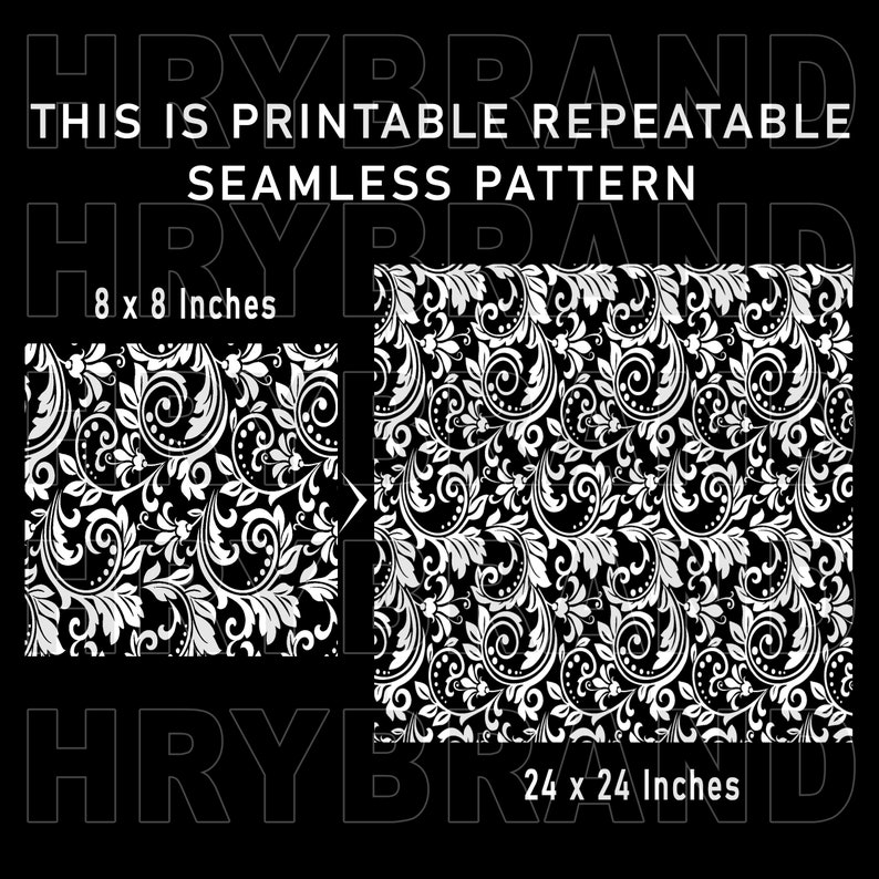 Seamless Damask Pattern SVG DXF PNG Jpeg Eps Floral - Etsy