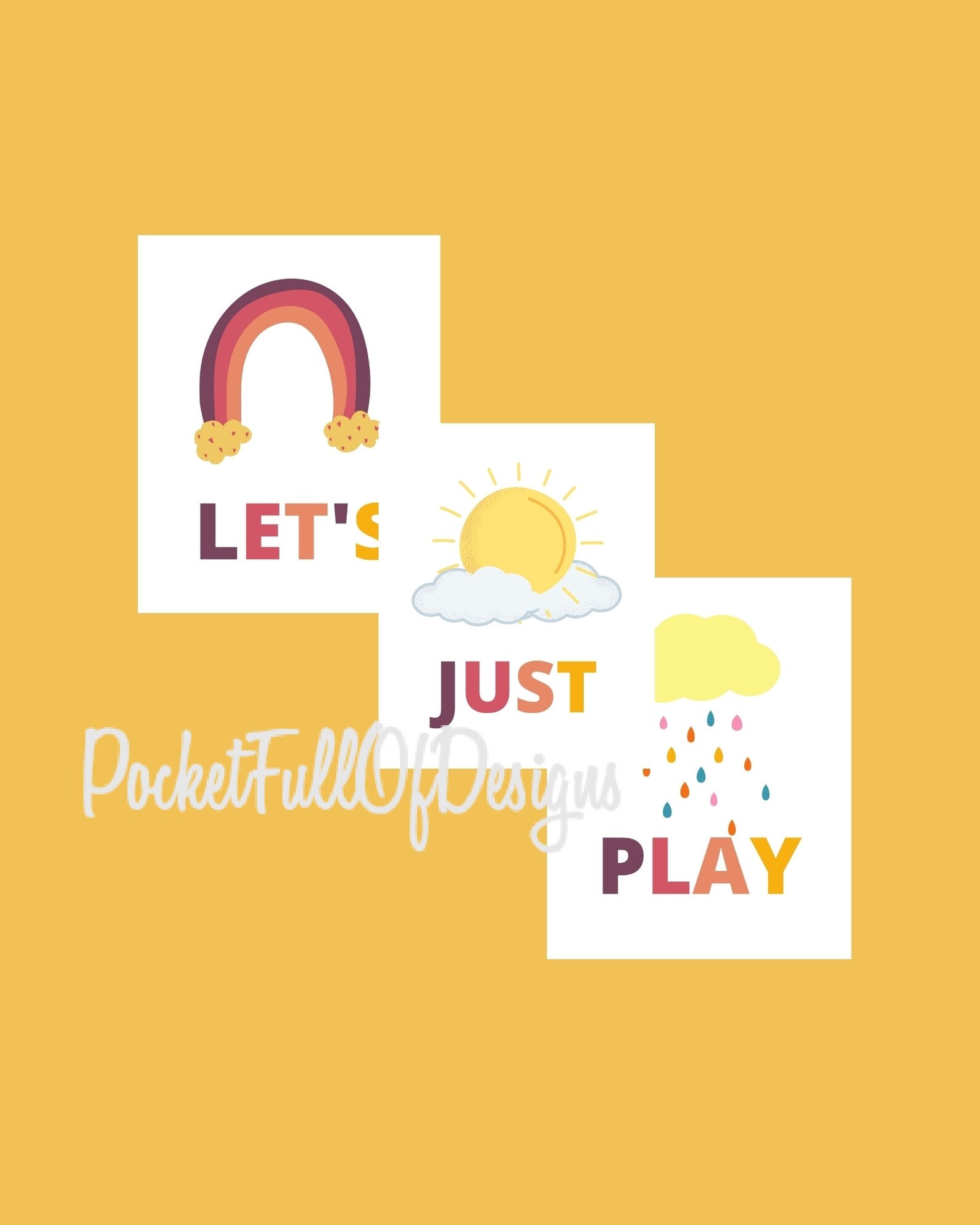 Let's Just Play Playroom Decor, Set of 3 8x10 Printable Posters, Kids ...