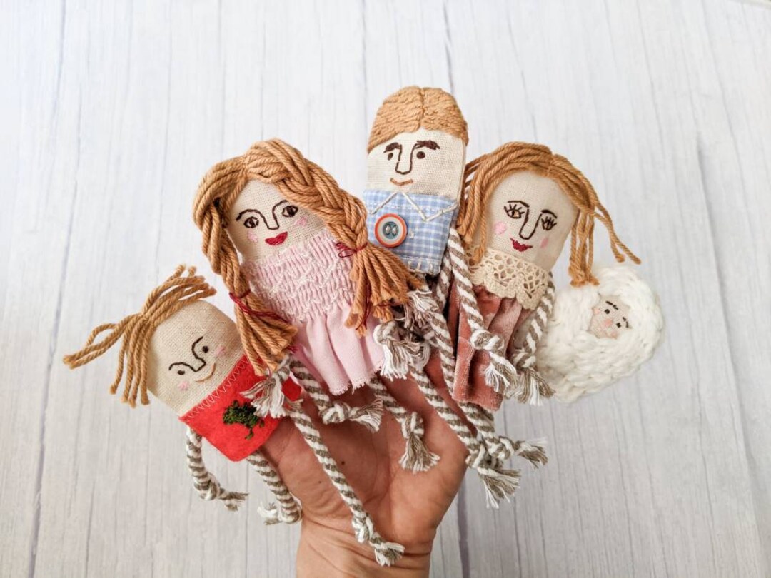 Fabric Finger Puppets, Finger Family Set, Toy Travel Set - Etsy