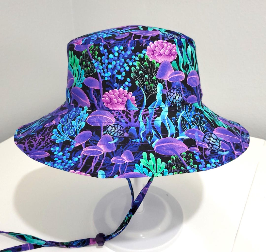 Reversible Sea Life Bucket Hat: Custom Coral Reef Sun Hat - Etsy