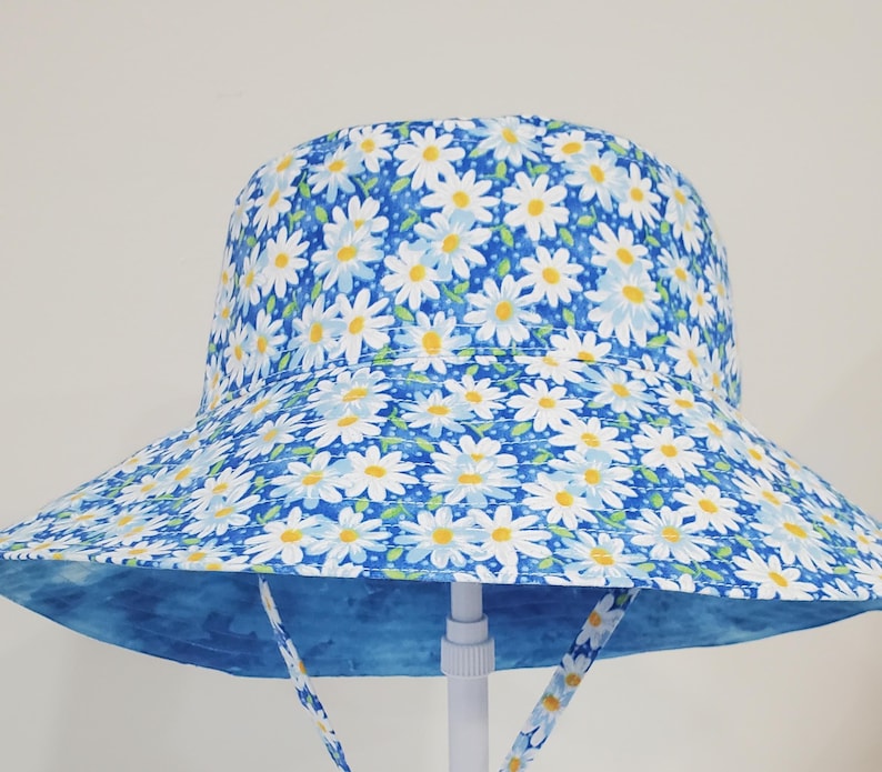 Daisy Sun Hat: Wide Brim, Reversible Cotton Beach Garden Hat - Etsy