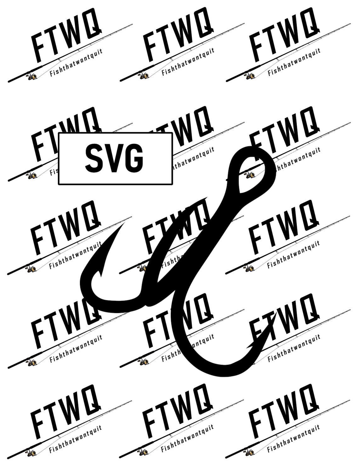 Fishing SVG. Black Treble Hook SVG Digital Download - Etsy