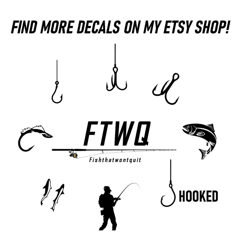 Hanging Fishing Hook Decal Car Decal Fishing Gift for Men - Etsy