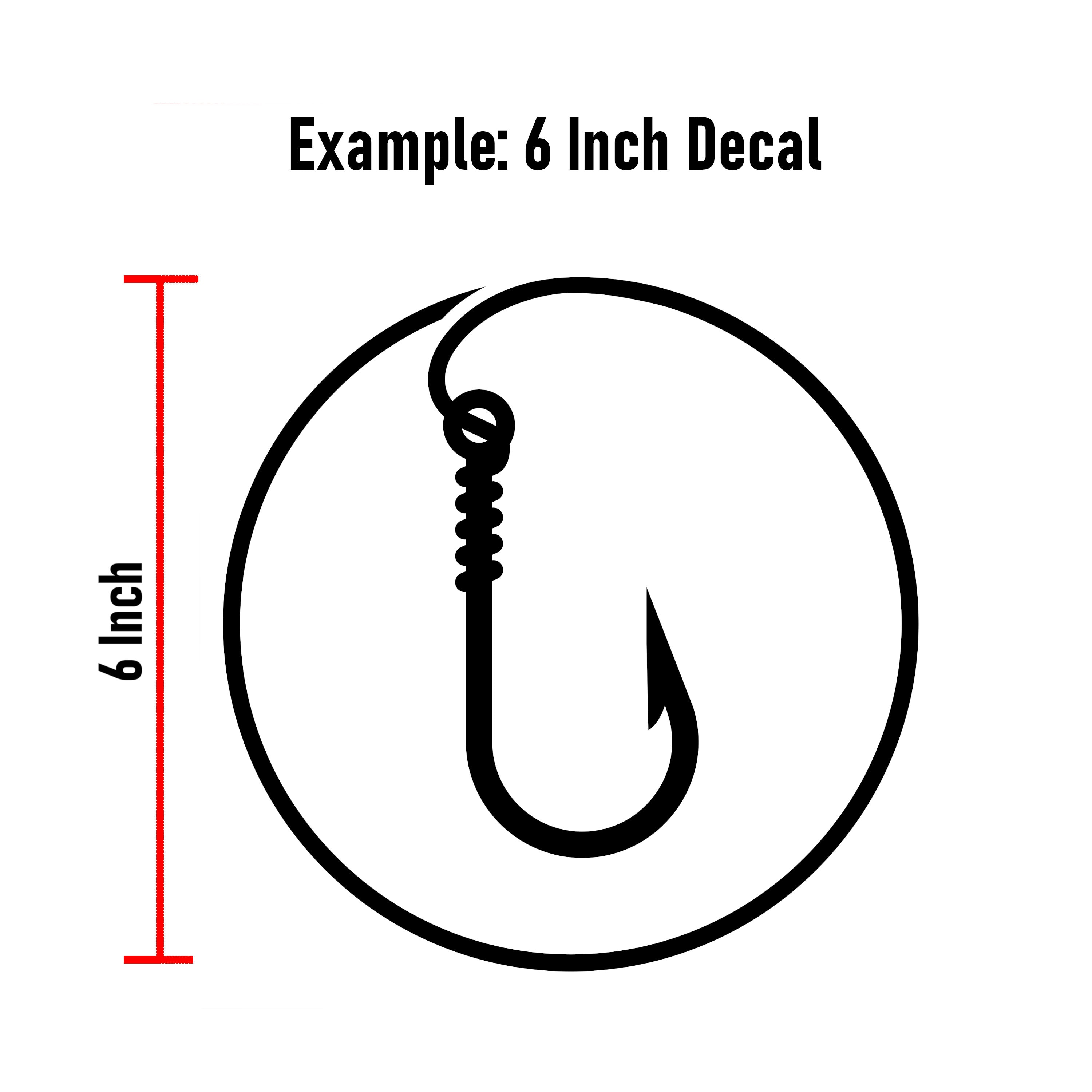 Fishing Hook Decal, Car Decal, Fishing Gift for Men, Fishing Decal ...