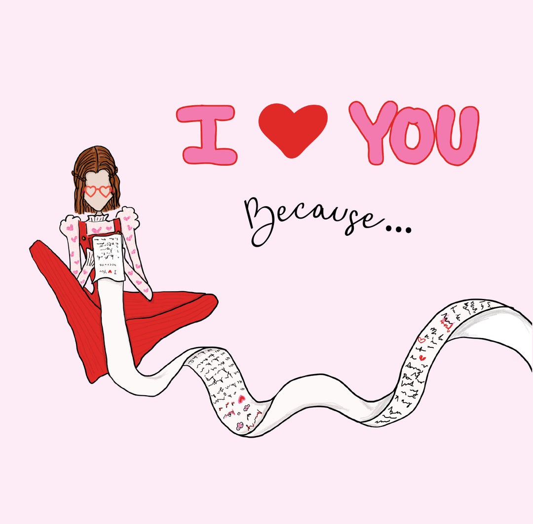 I Love You Because... Valentine's Day Cards: Love Greeting, Romance ...