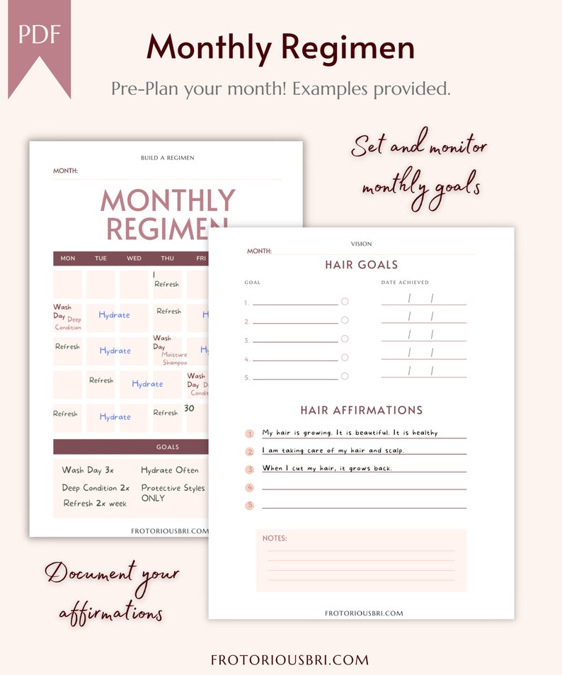 Natural Hair Routine Planner: Build a 4C Hair Regimen - Etsy