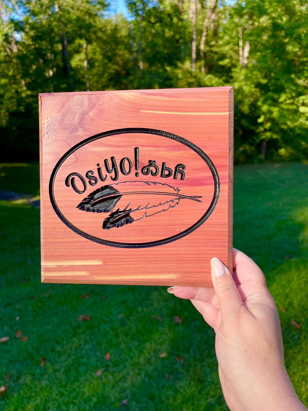 Osiyo Cherokee Hello Wooden Wall Art, Cherokee Language Hello With ...