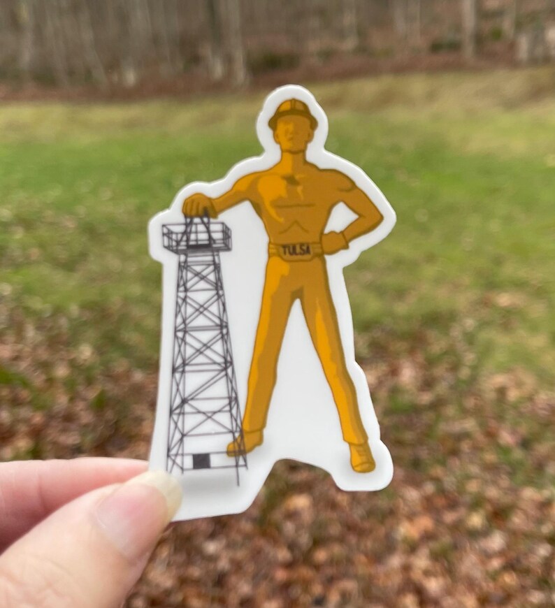 Tulsa Golden Driller Sticker, Tulsa Oklahoma Decal - Etsy