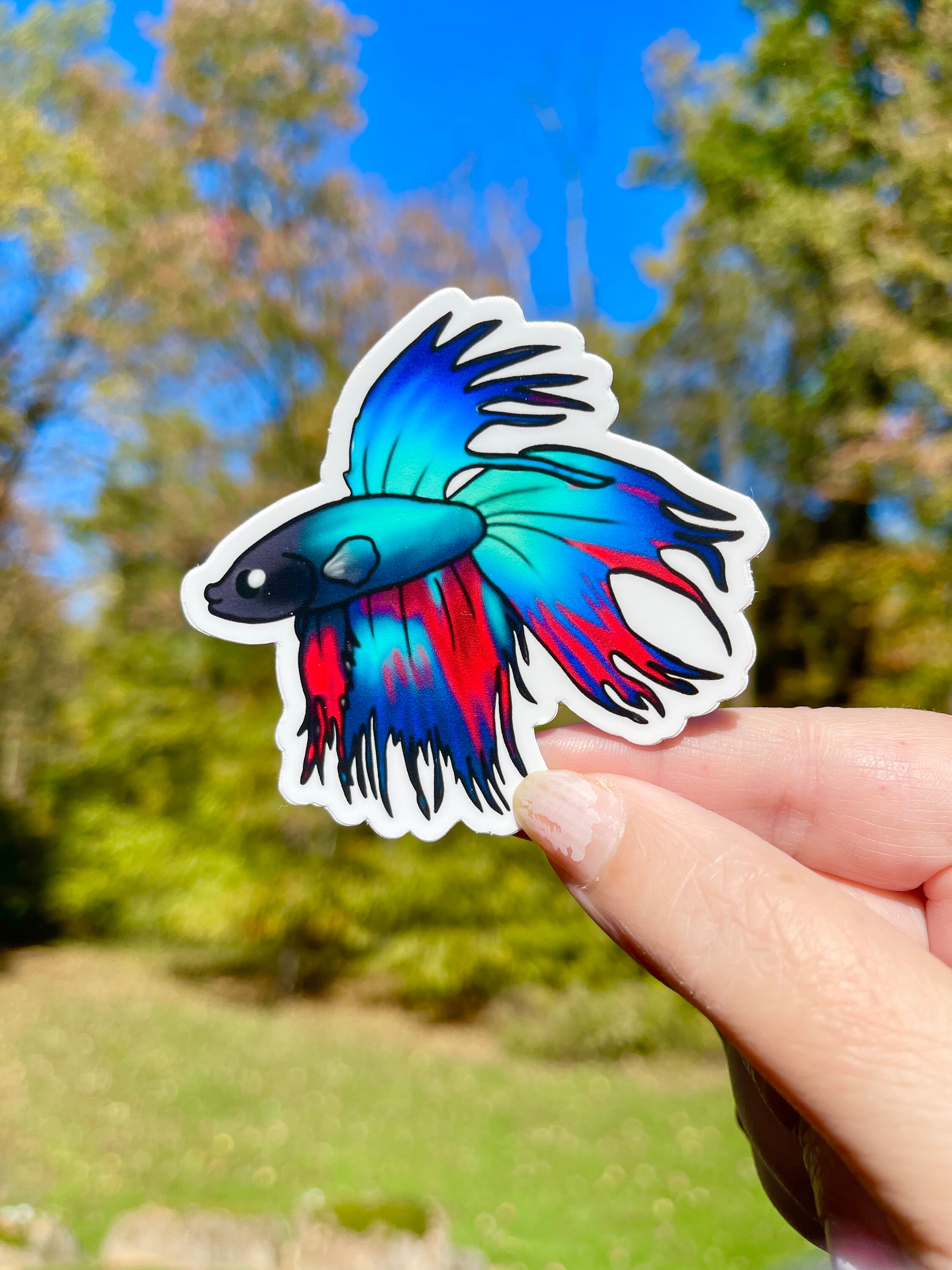 Betta Sticker, Fish Vinyl Sticker, Aquarium Sticker - Etsy