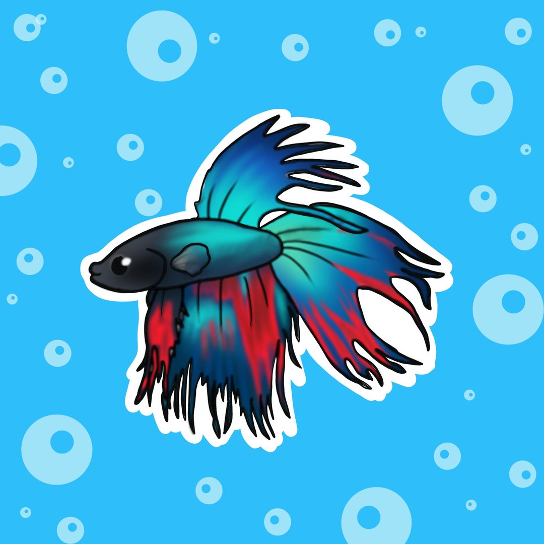 Betta Sticker, Fish Vinyl Sticker, Aquarium Sticker - Etsy